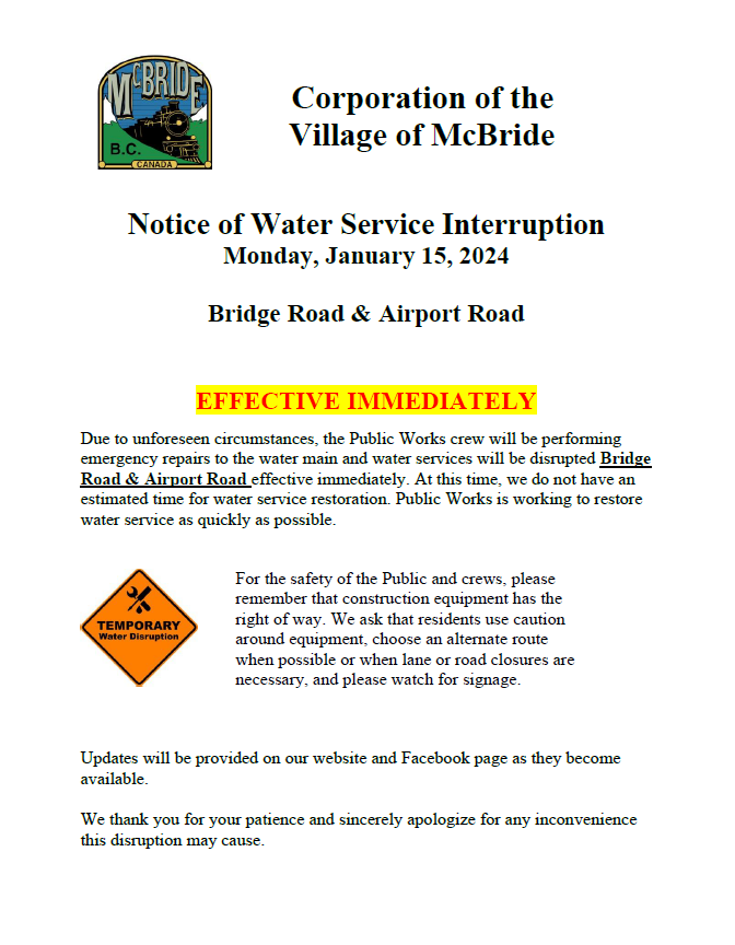 News and Notices - Village of McBride